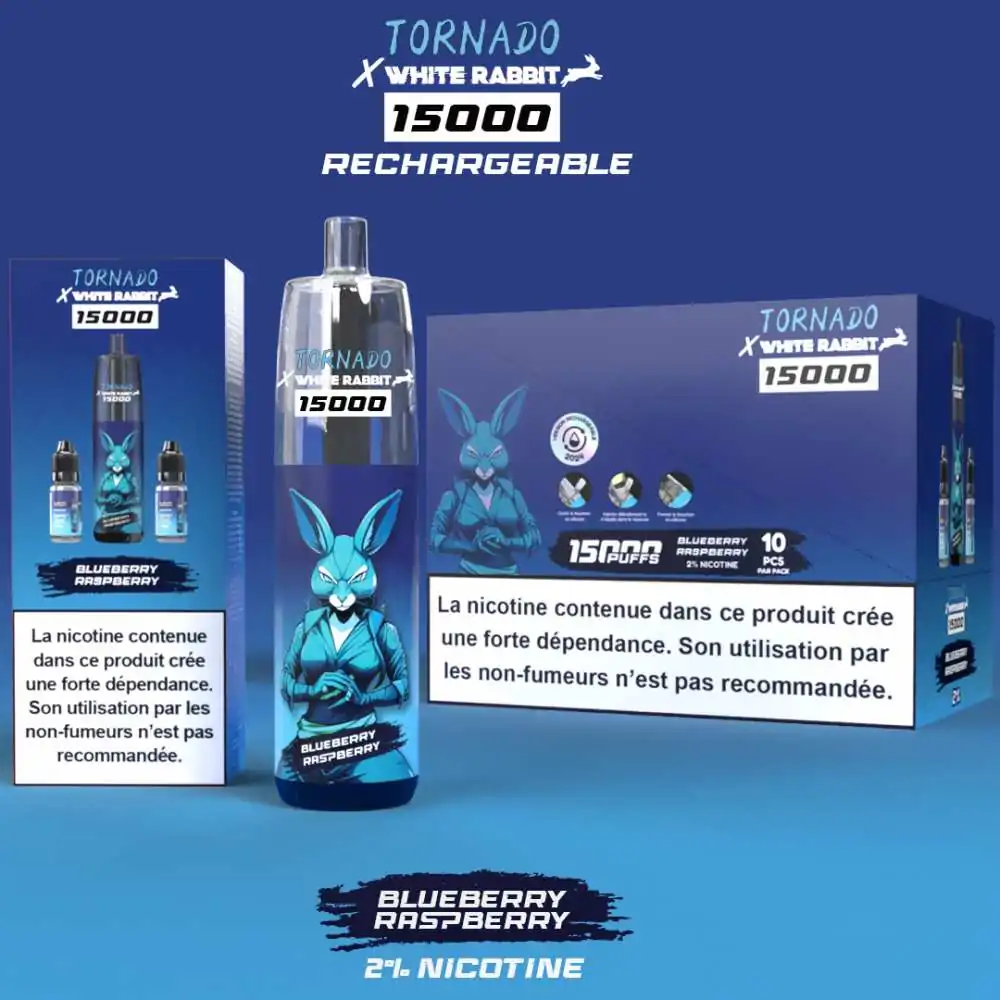 Puff 15000 Tornado Rechargeable | Grossiste E-liquide White Rabbit