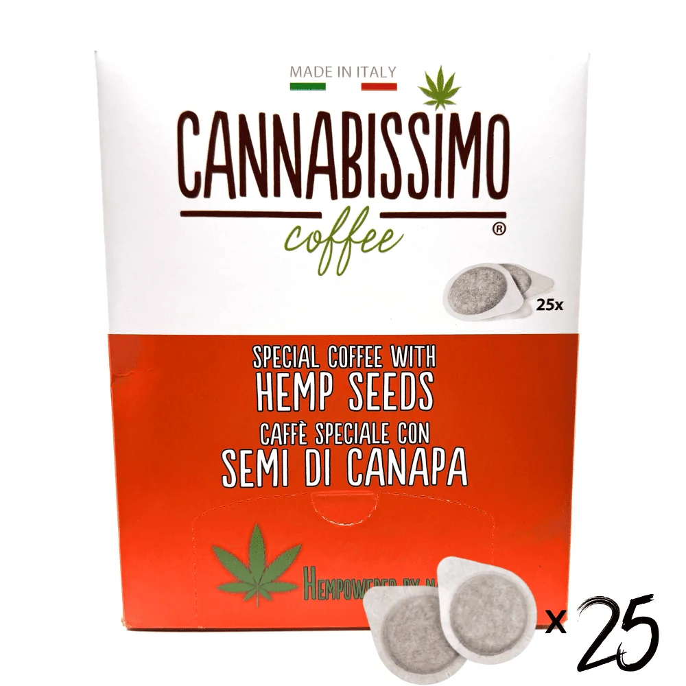 Dosettes Café Chanvre Cannabissimo - 25 sachets | Café Italien au Chanvre