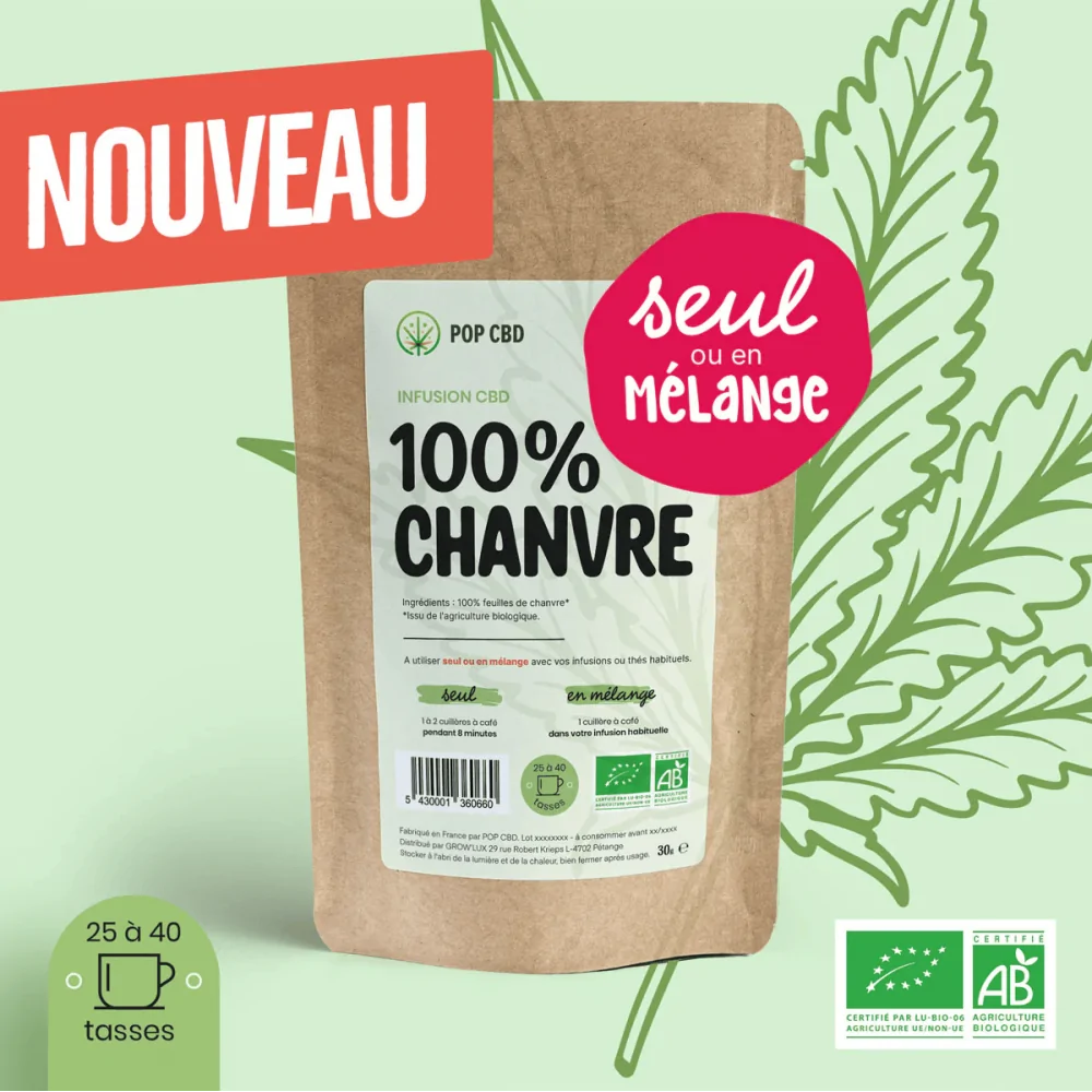 Tisane Chanvre Bio 100% Naturelle | Infusion CBD Relaxante | POP CBD