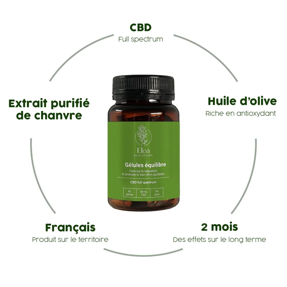 Gélule CBD Équilibre, contre le Stress et L'anxiété | ELEA
